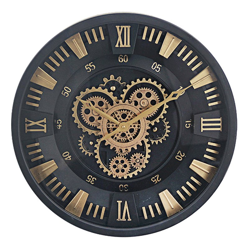 BLACK AND GOLD COG CLOCK – Furniture Store NI