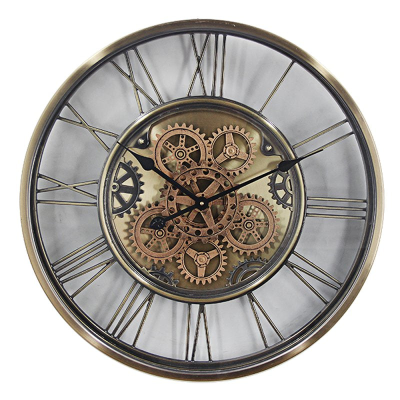STEEL SILVER COG CLOCK