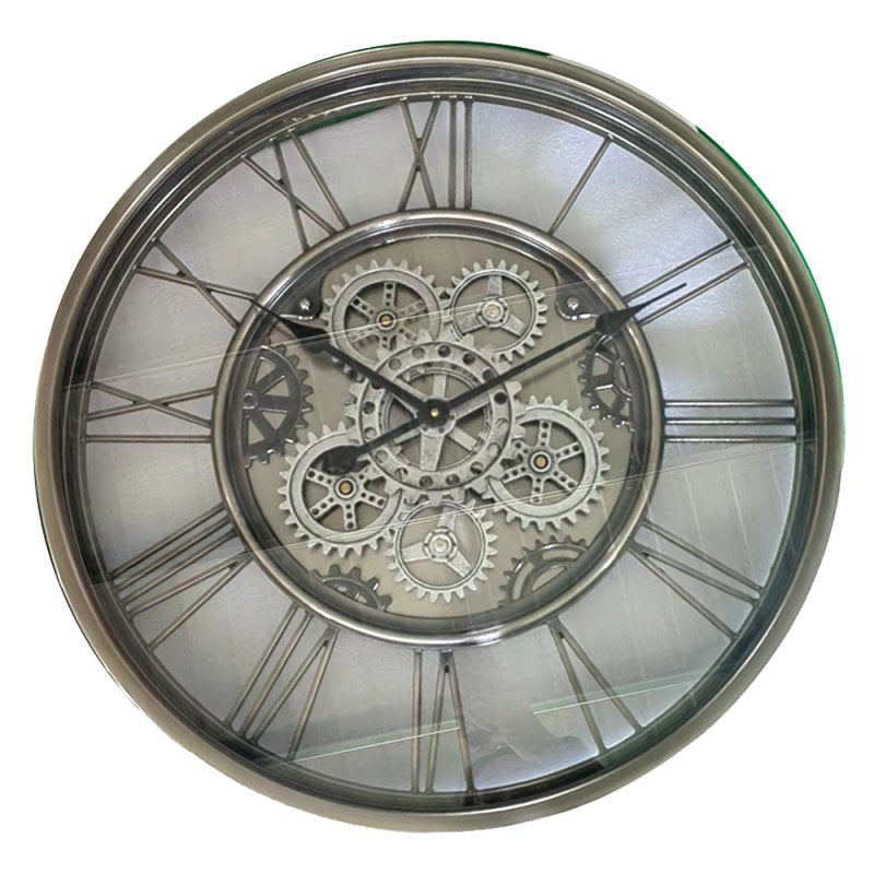 STEEL SILVER COG CLOCK – Furniture Store NI