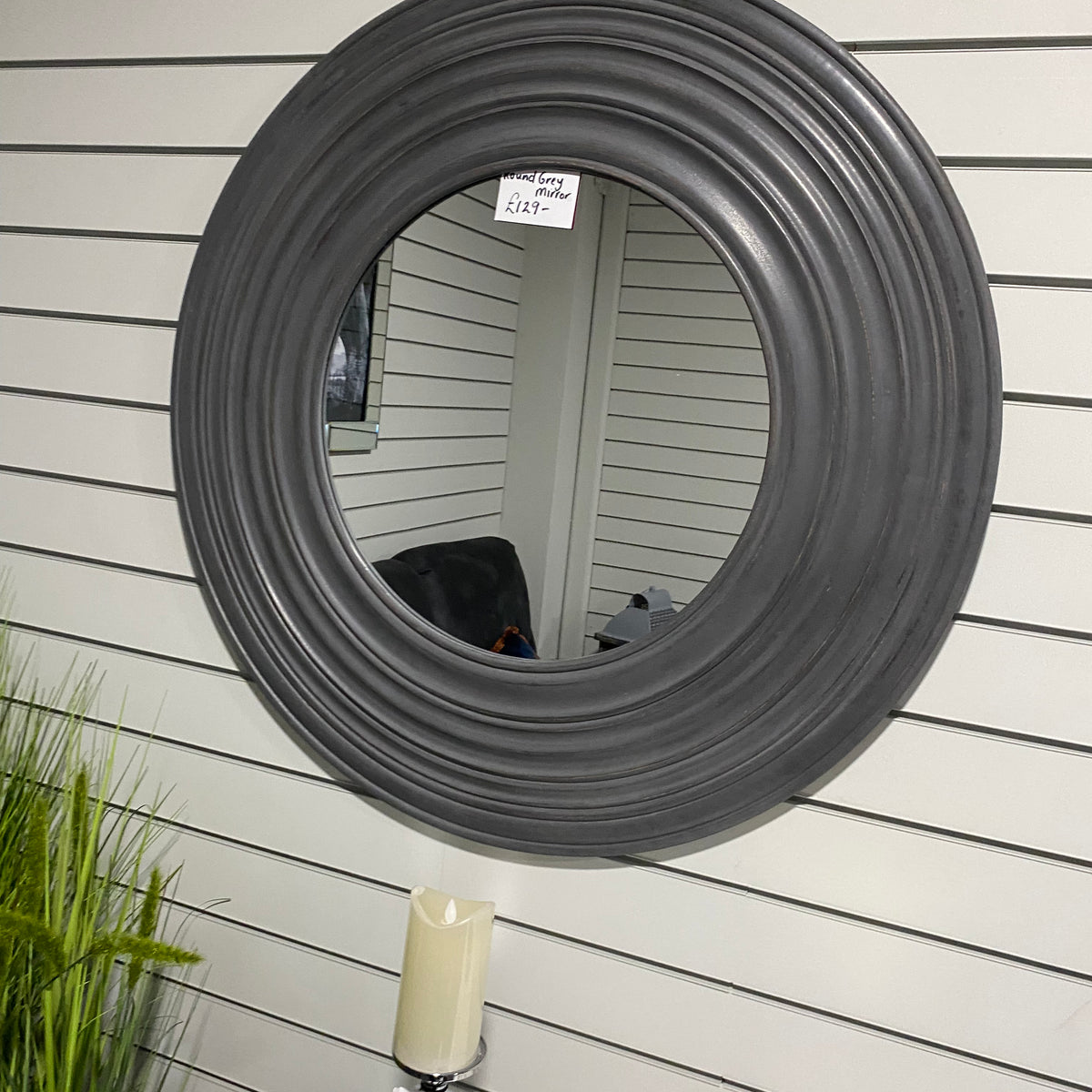 Round Grey Mirror - Furniture Store NI